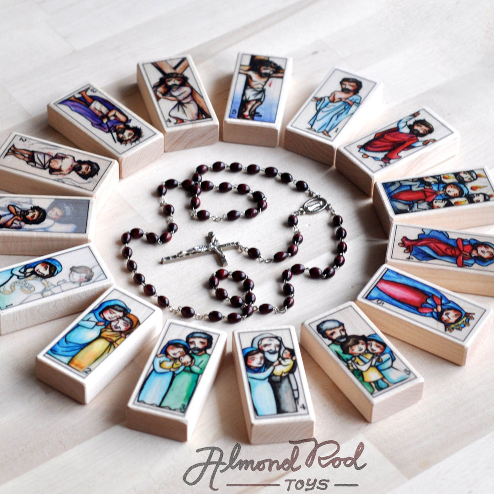 The Sorrowful Mysteries Rosary Prayer Block Set